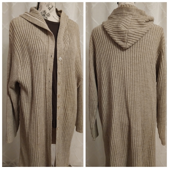 Spunky | Sweaters | Vintage Spunky Tan Hoodie Cardigan Sweater3x | Poshmark